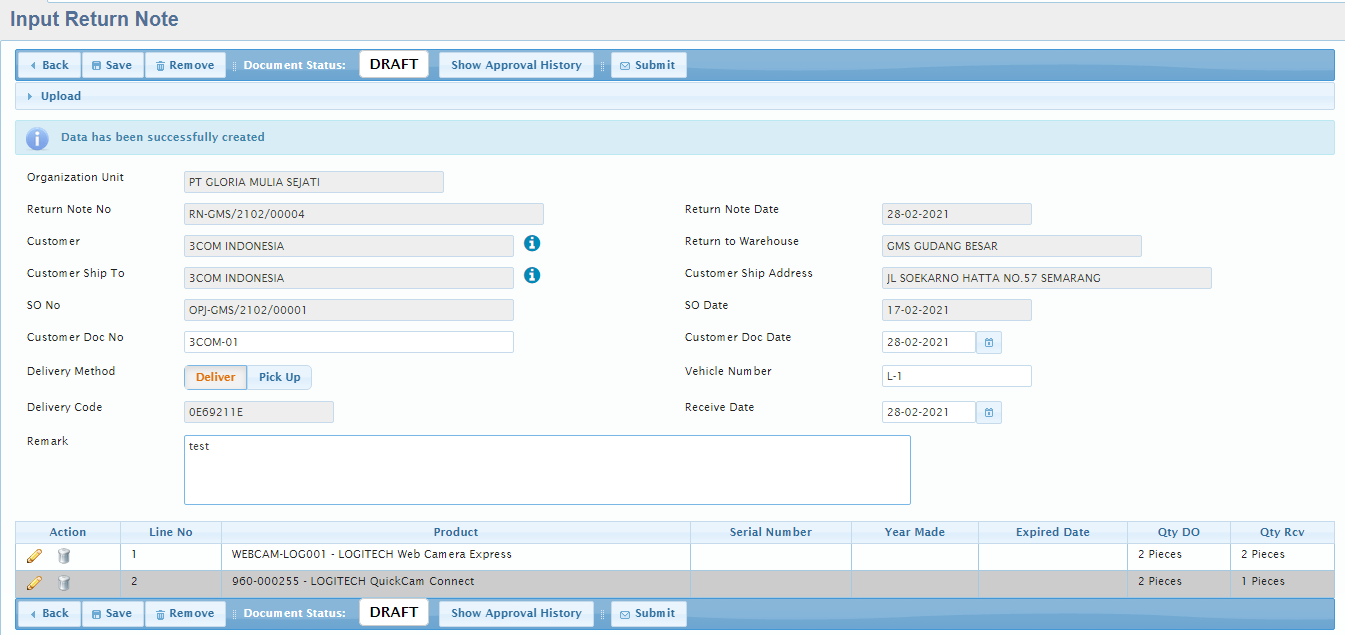 Return Note | Wiki Taskhub